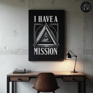 Gothic Canvas Dark Art Pyramid Art Print Occult Unisex Mission Wall Art ...