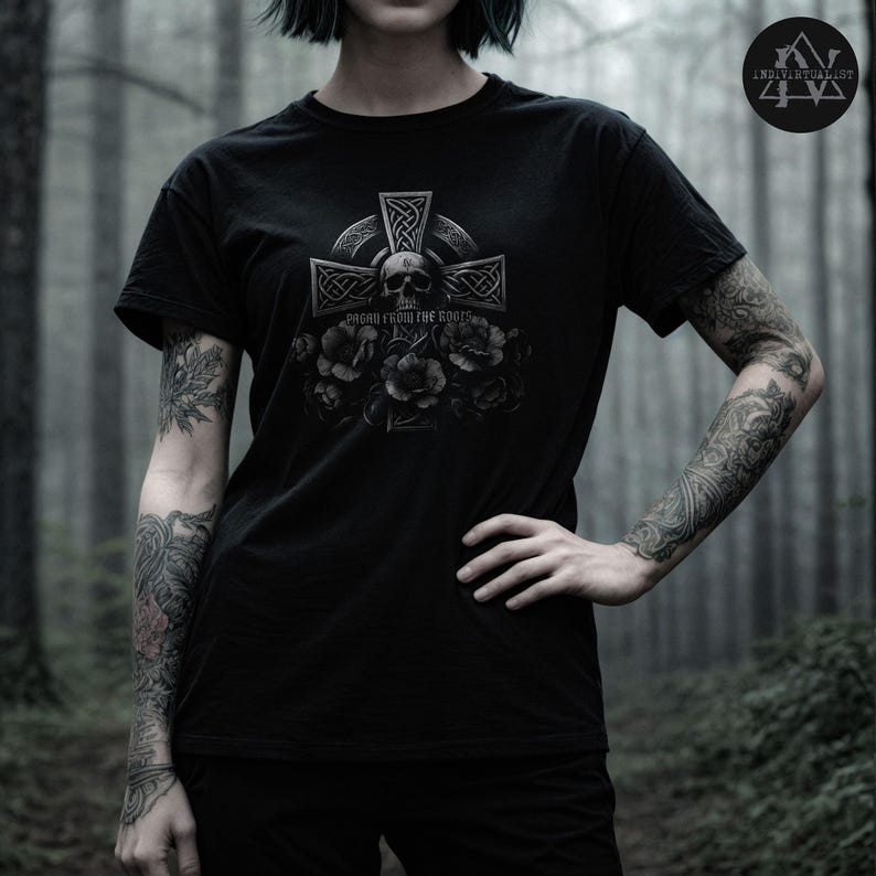 Pagan T-shirt Gothic Cross Tee Dark Academia Spooky Occult Unisex ...