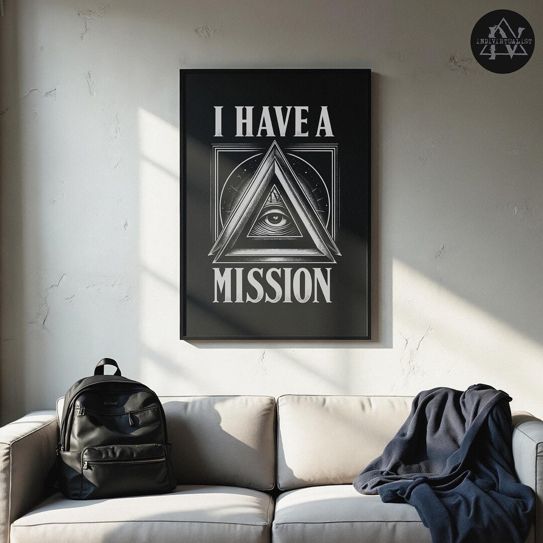 Gothic Canvas Dark Art Pyramid Art Print Occult Unisex Mission Wall Art ...