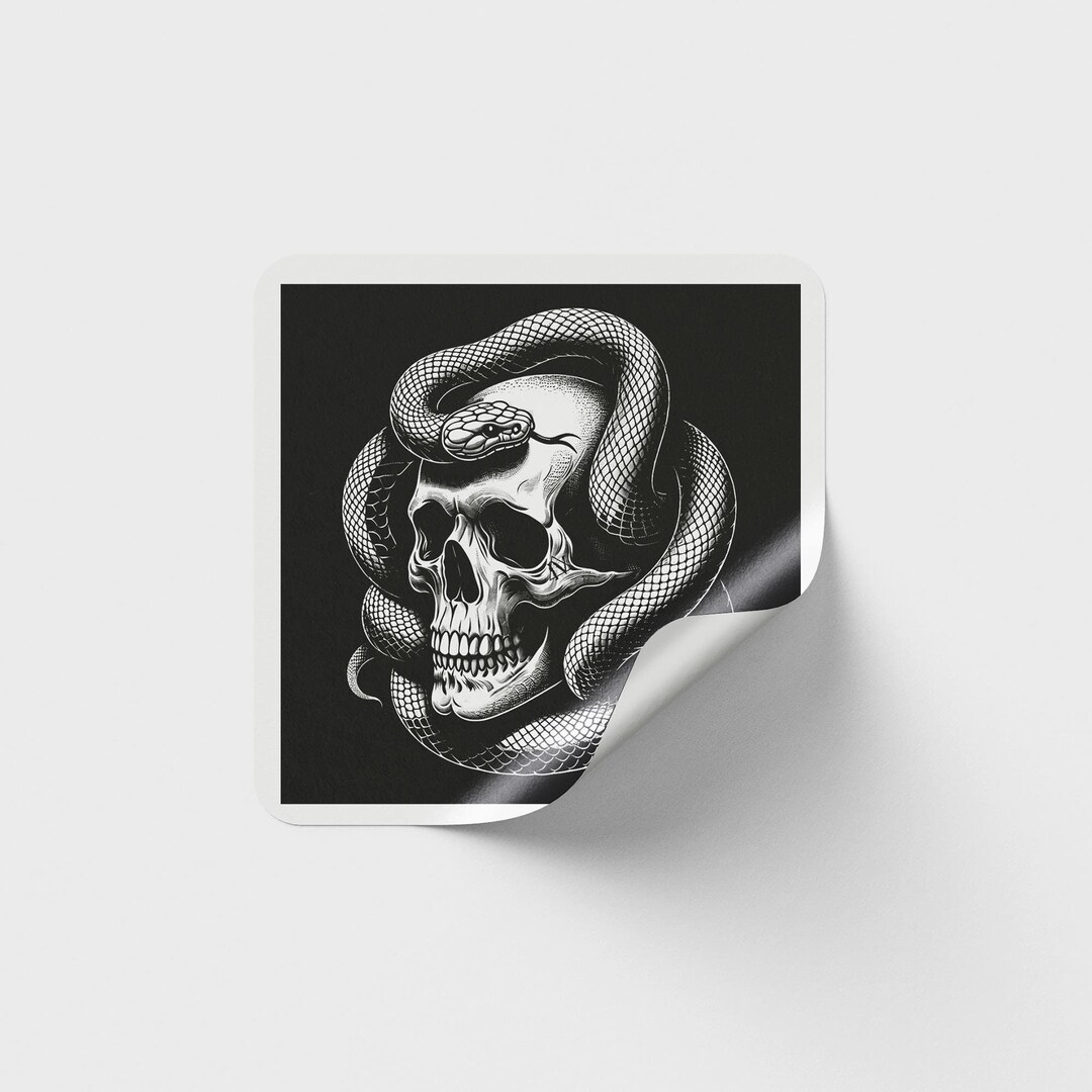 Gothic Sticker Skull Sticker Dark Art Decals Snake Occult Decals Funny ...