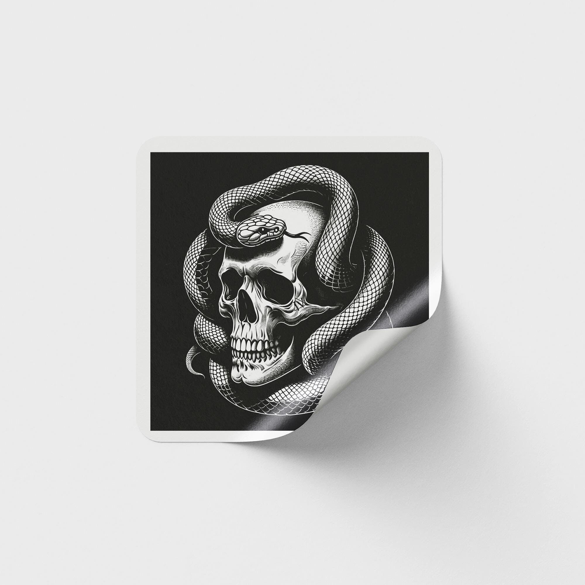 Gothic Sticker Skull Sticker Dark Art Decals Snake Occult Decals Funny ...