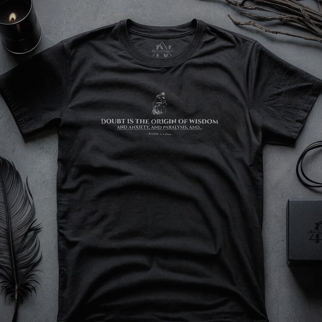 Philosophic Shirt Aristotle Tee Dark Academia Fun Typography Tee Dark ...