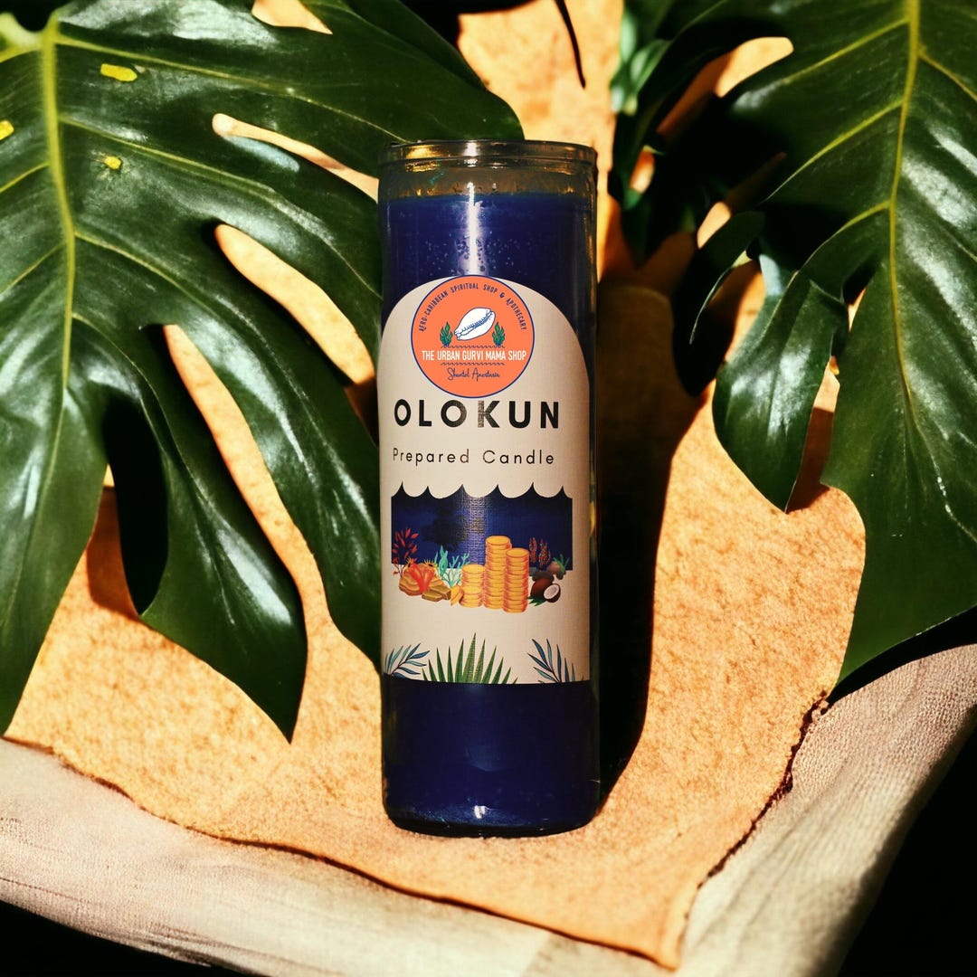 Prepared Olokun Stability 7-day Ritual Candle || Shadow Work - Dreams ...