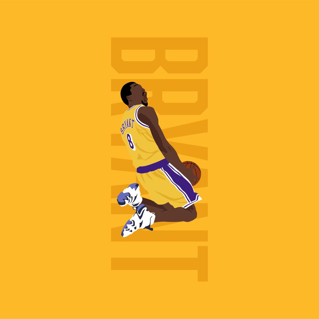 The Late Kobe Bryant's One of Many Iconic Dunk Poses - Etsy