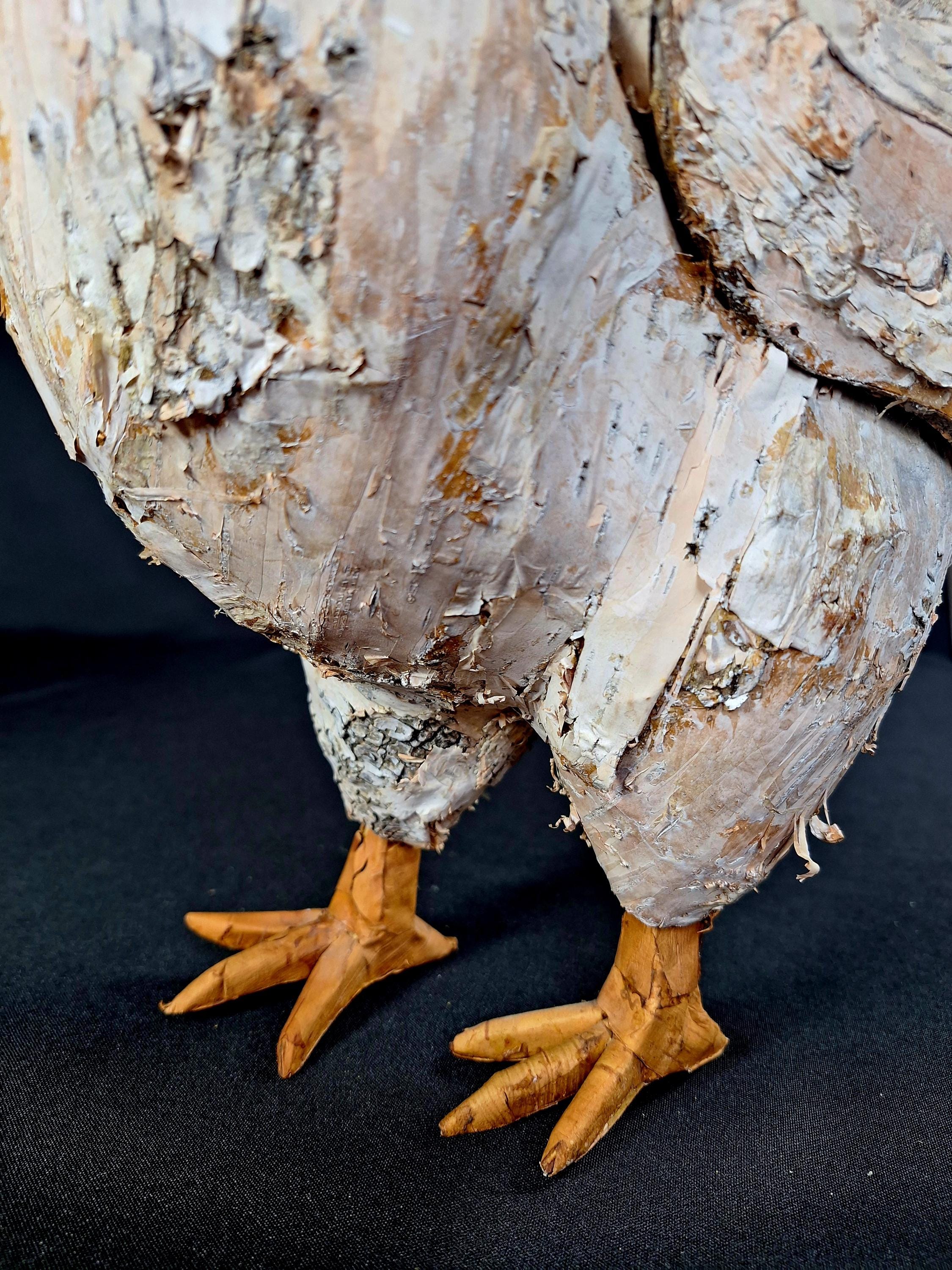 Birch Bark Wood Chicken, Whimsical Home Accent, Hand Crafted From ...