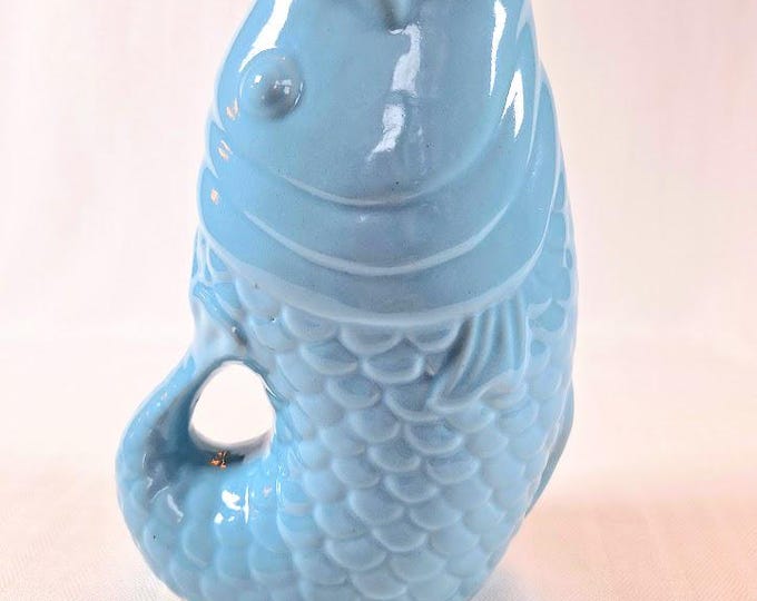 Glug Fish Pitcher, Large, Summery Home Accent, Use as Pitcher or Vase ...