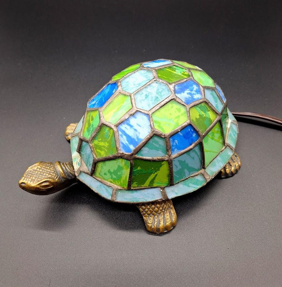 Tiffany-style Turtle Lamp, Accent Lamp or Night Light, Quiet Glow ...