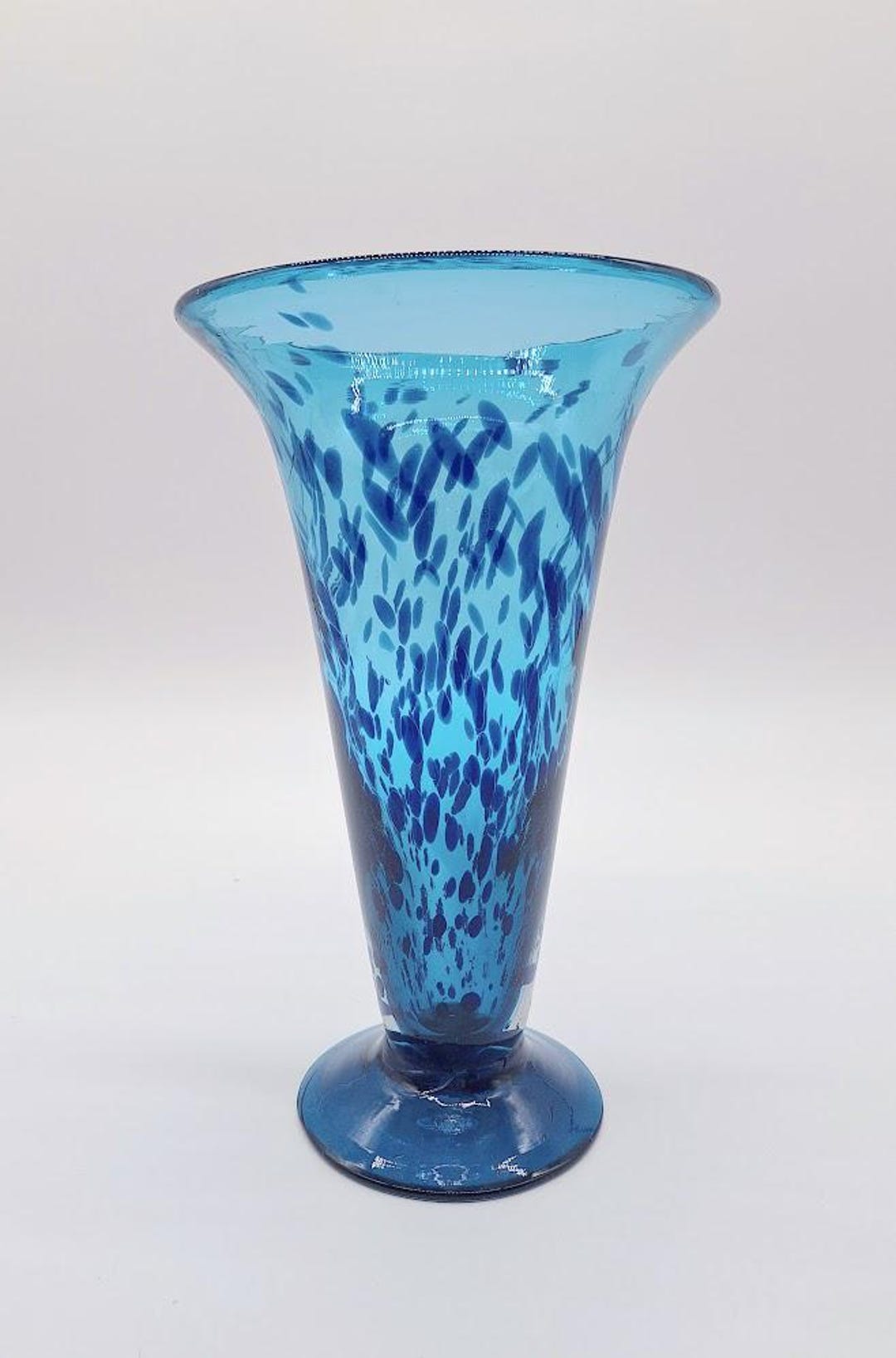 Handblown Blue Glass Vase, Tall Decorative Centerpiece - Etsy