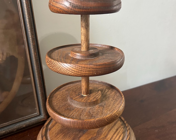 Vintage 4 Tier Wooden, Spinning, Round Trinket Tray or Server - Etsy