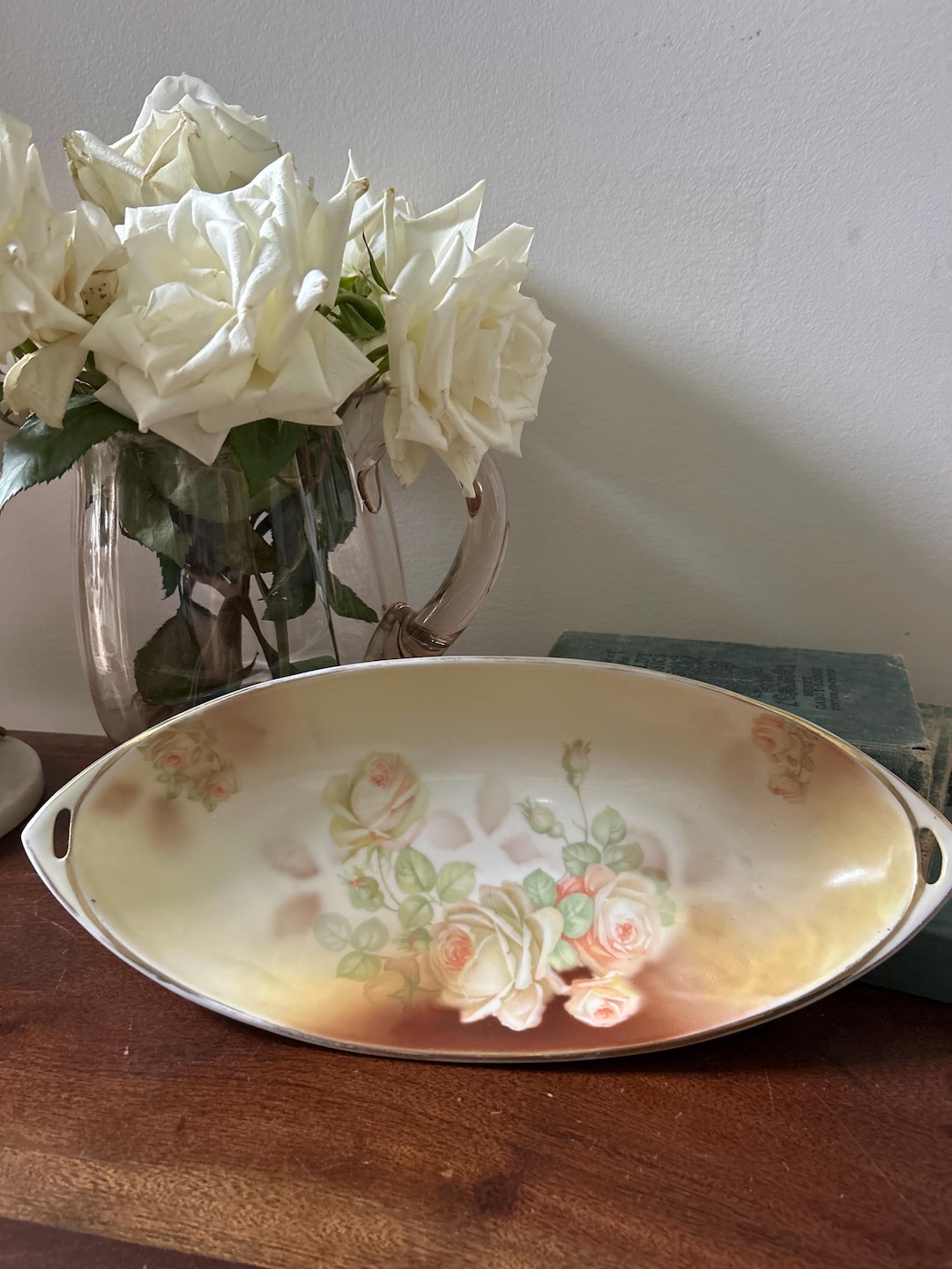Antique Royal Rudolstadt Prussia Rose Celery Dish 25k Gold Detail - Etsy