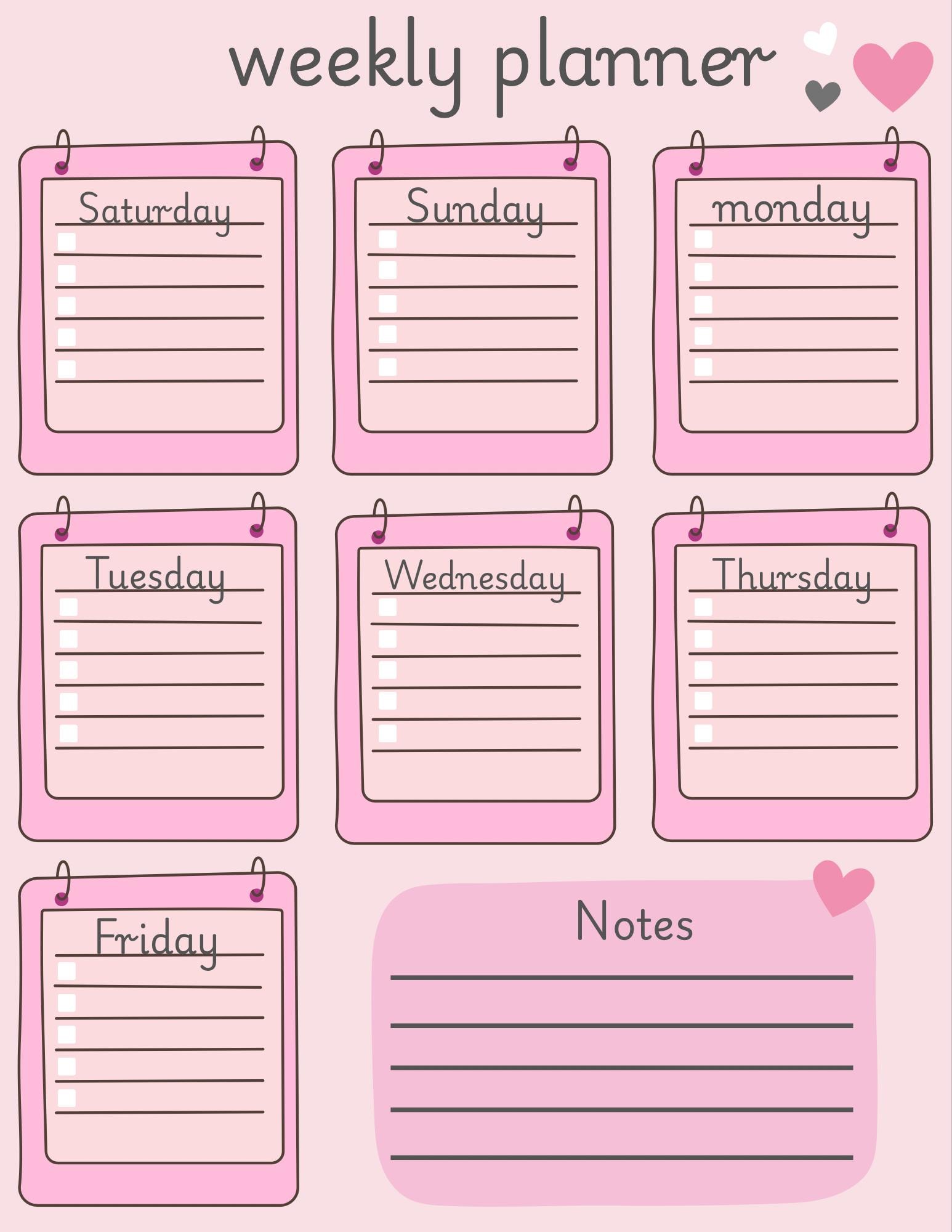 Printable Weekly Planner - Etsy