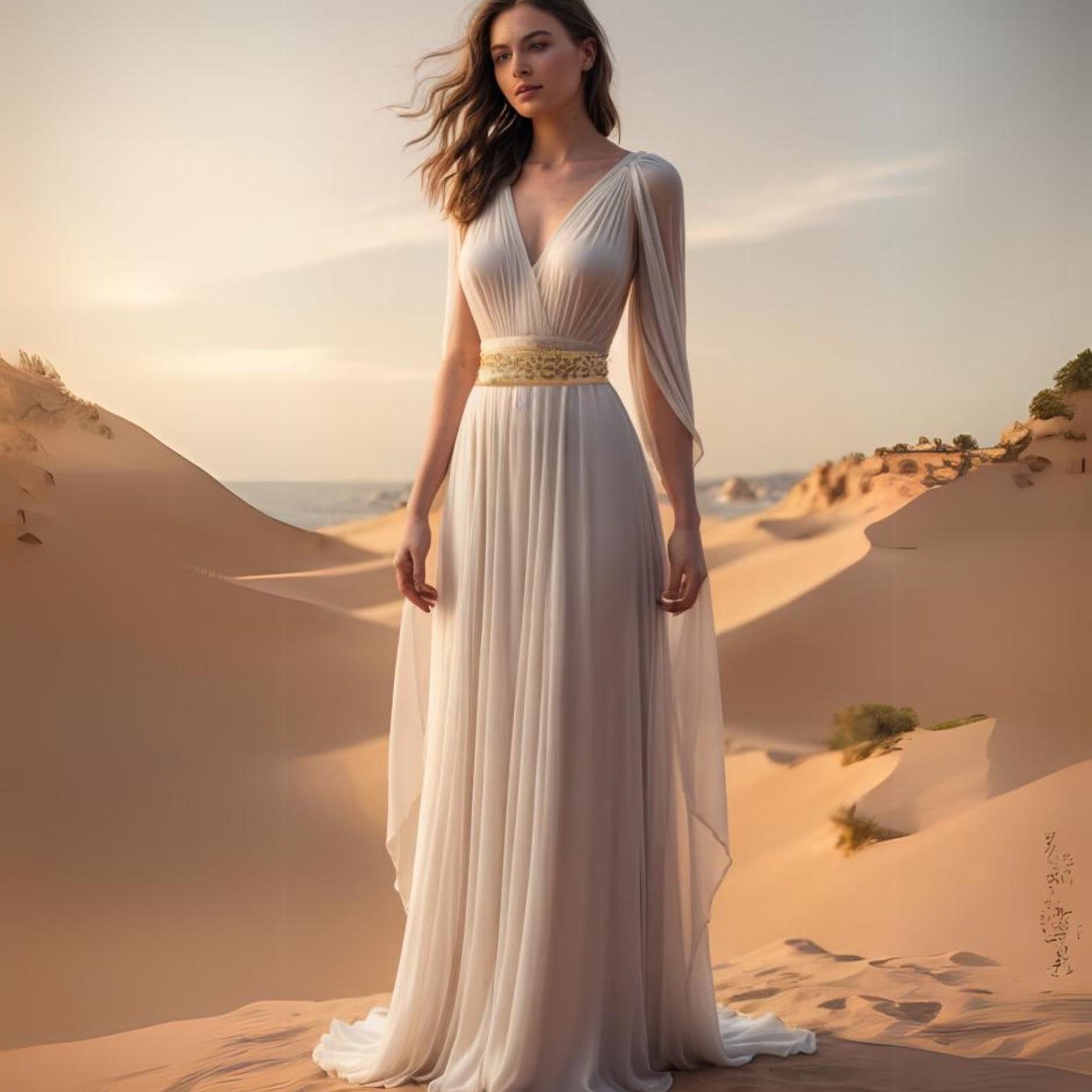 Roman Princess Elite White Goddess Maxi Gown, Royal Women Renfair Dress ...