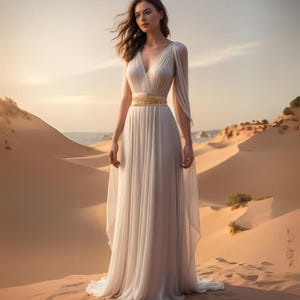 Roman Princess Elite White Goddess Maxi Gown, Royal Women Renfair Dress ...