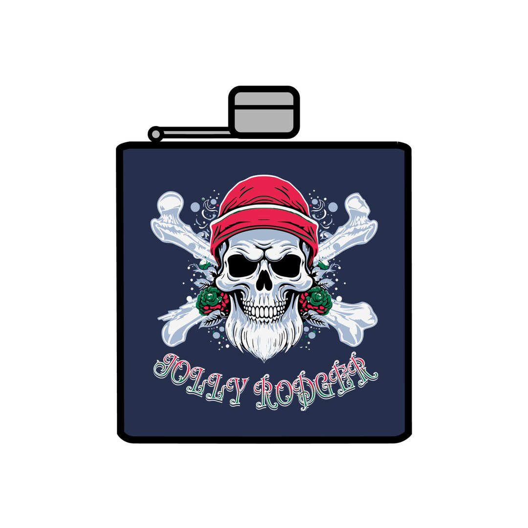 Christmas Jolly Rodger Pirate Stainless Steel Flask 6oz - Etsy
