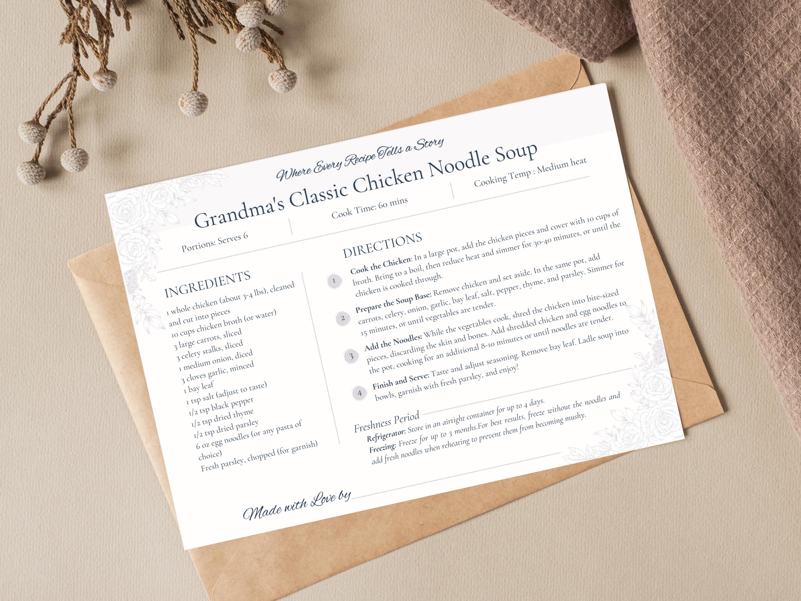 15 Editable Recipe Card Template, Floral Lavender Recipe Cards, DIY ...