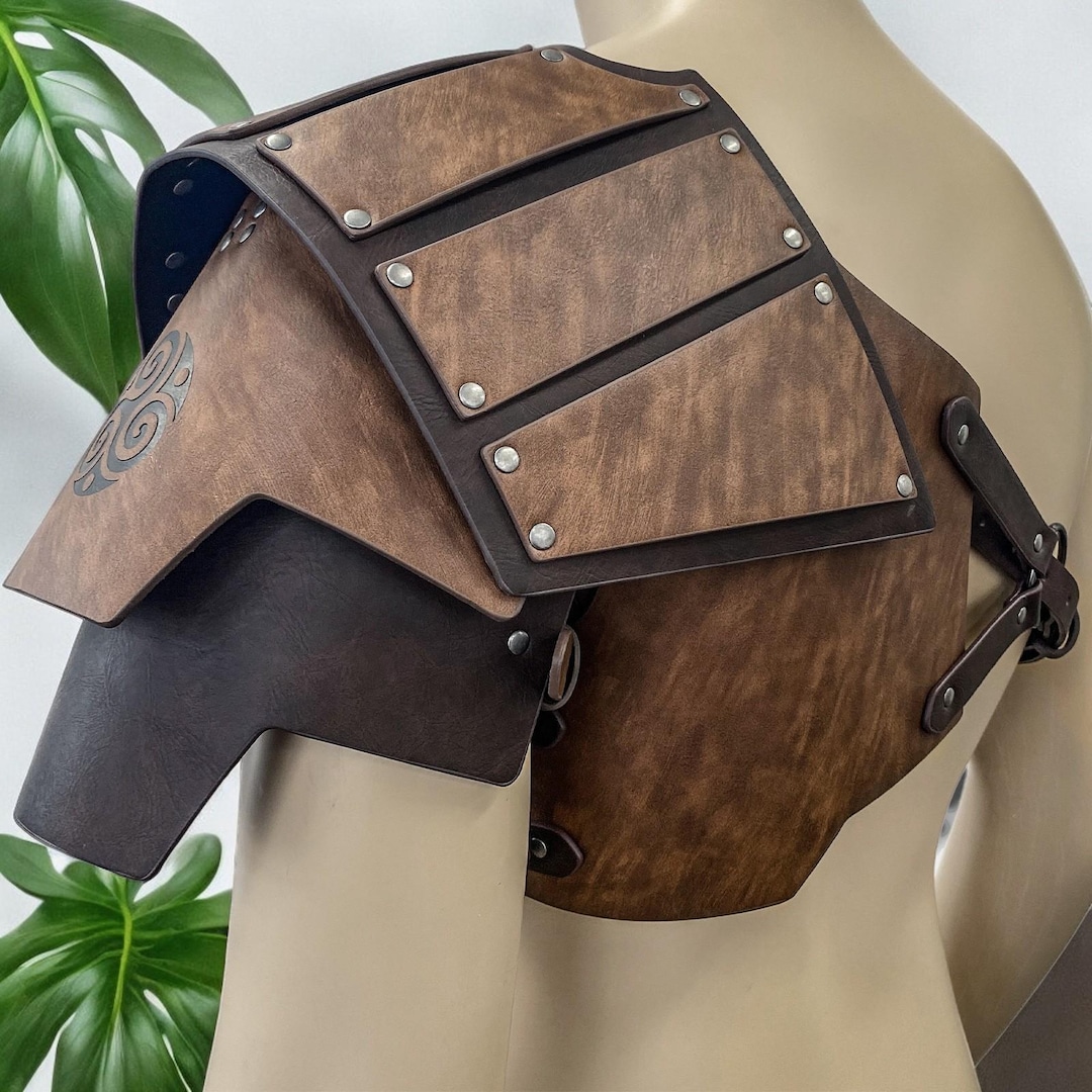 Men's Leather Shoulder Armor ,ren Faire Leather Larp Shoulder Armor ...
