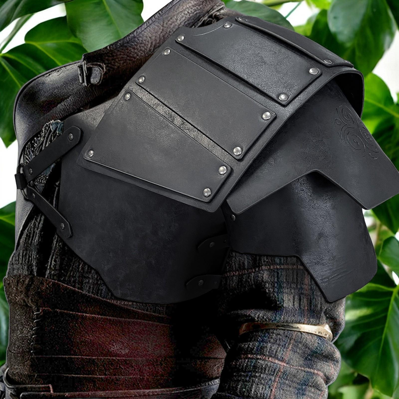 Men's Leather Shoulder Armor ,ren Faire Leather Larp Shoulder Armor ...