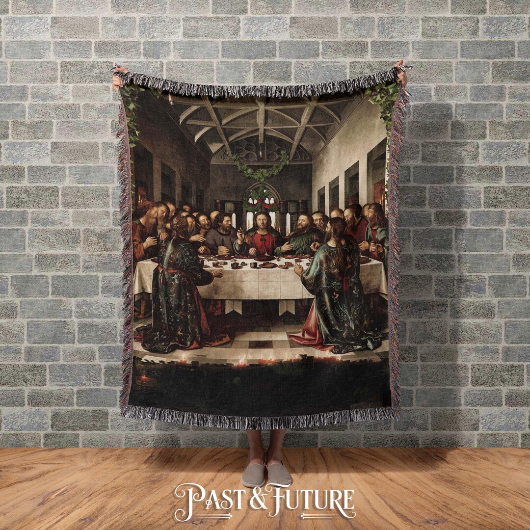 Religious Last Supper Blanket, Christian Tapestry Throw, Elegant Home ...
