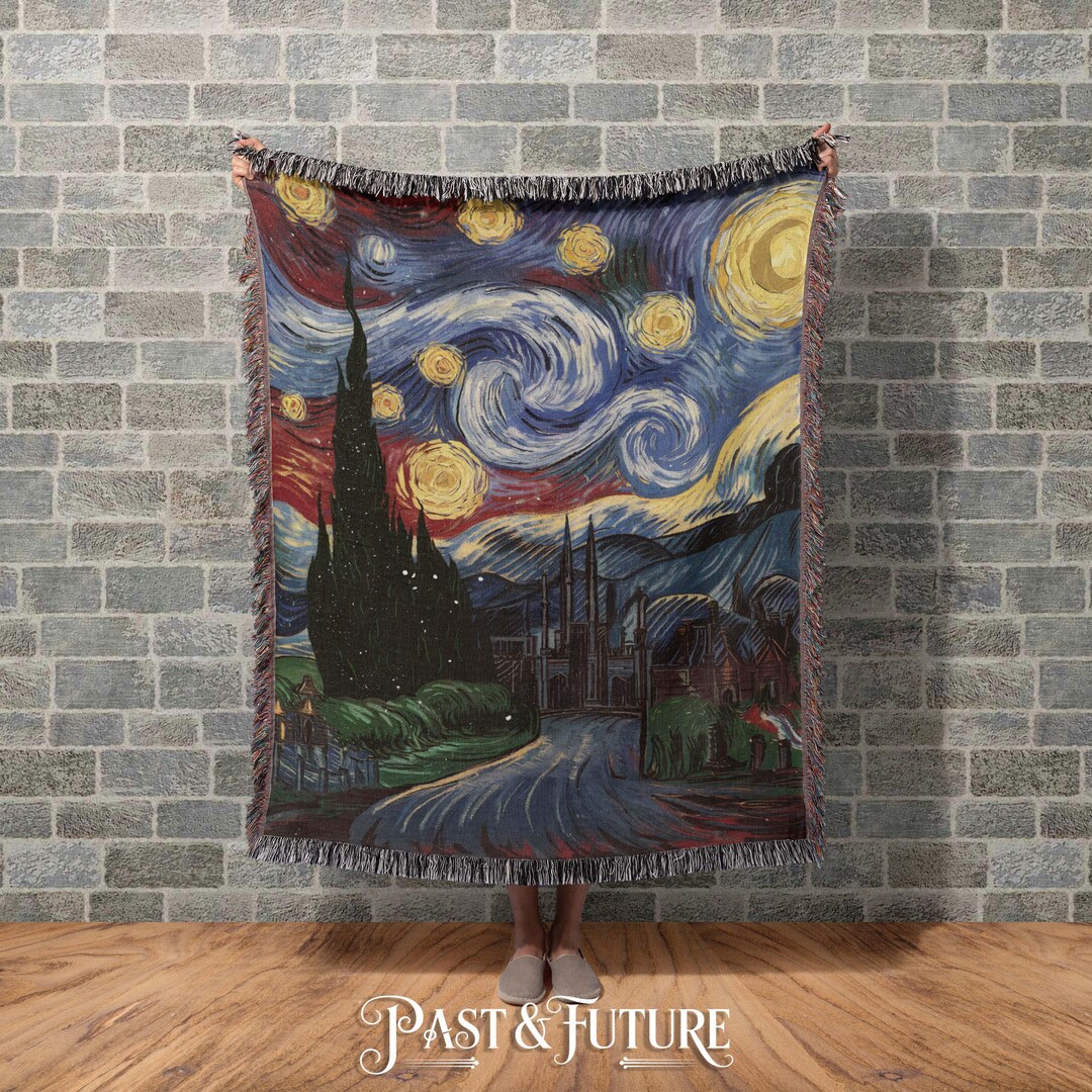 Van Gogh Starry Night Blanket, Cozy Tapestry Throw, Artistic Home Decor ...