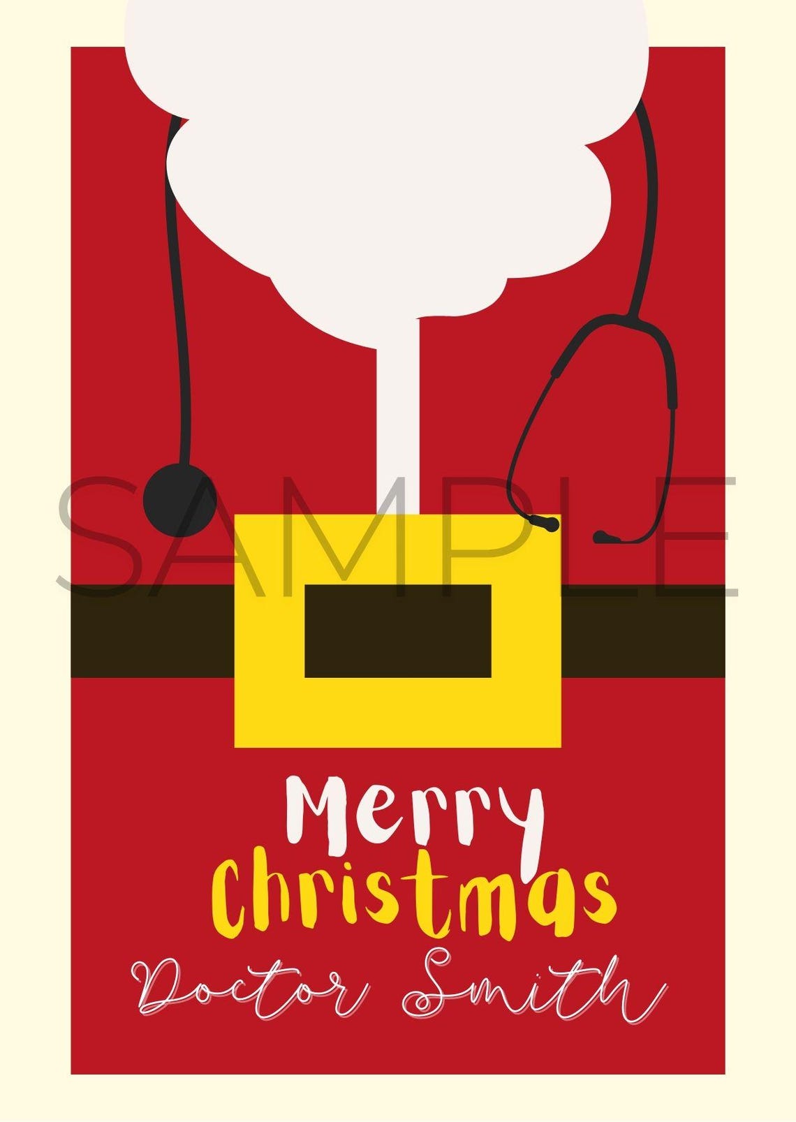 Custom Santa Doctor Christmas Card: Healthcare Hero (digital Download ...