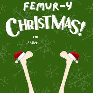 Have A Femur-y Christmas Funny Medical Printable Christmas Card Instant ...