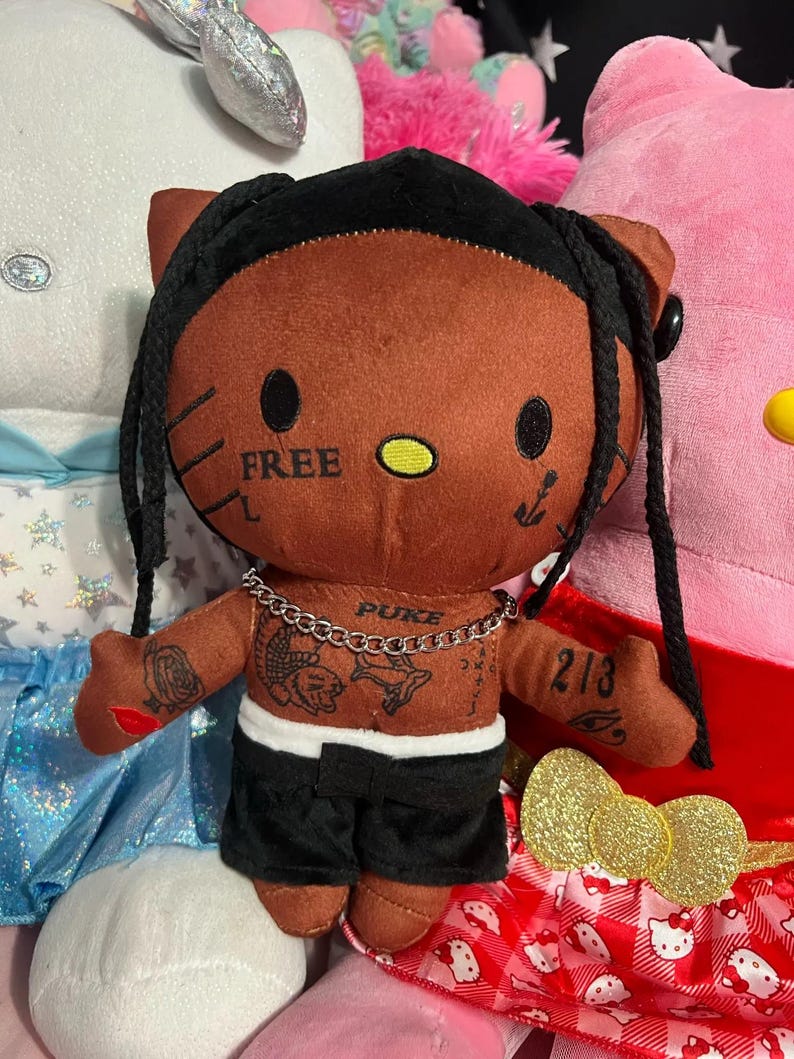 Travis Scott Plush Bear Rapper, Anime Plush, Cactus Jack, Utopia, Gift ...
