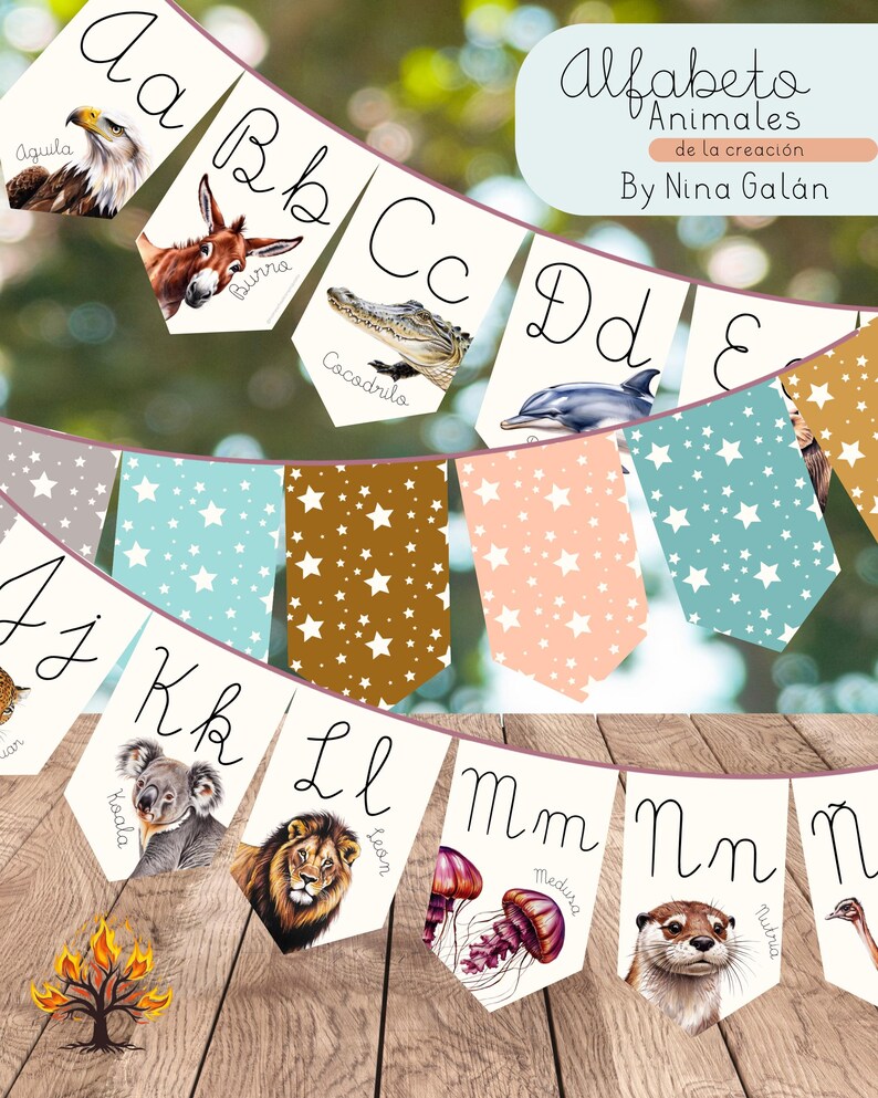 Animal Alphabet Banners | Cursive | Christian Educational Decoration ...