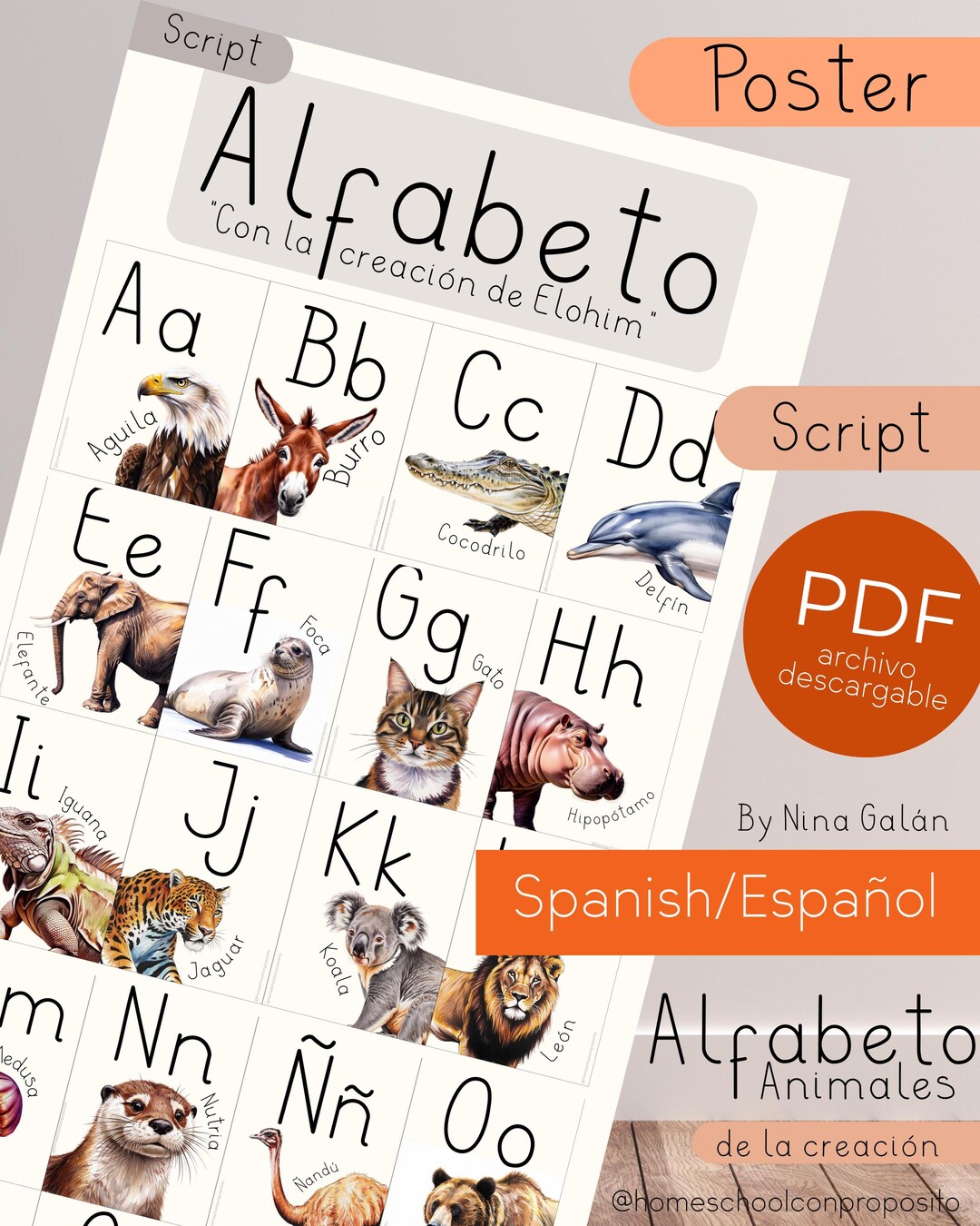 SCRIPT Animal Alphabet Poster – “the Abcs of the Creator, Through His ...