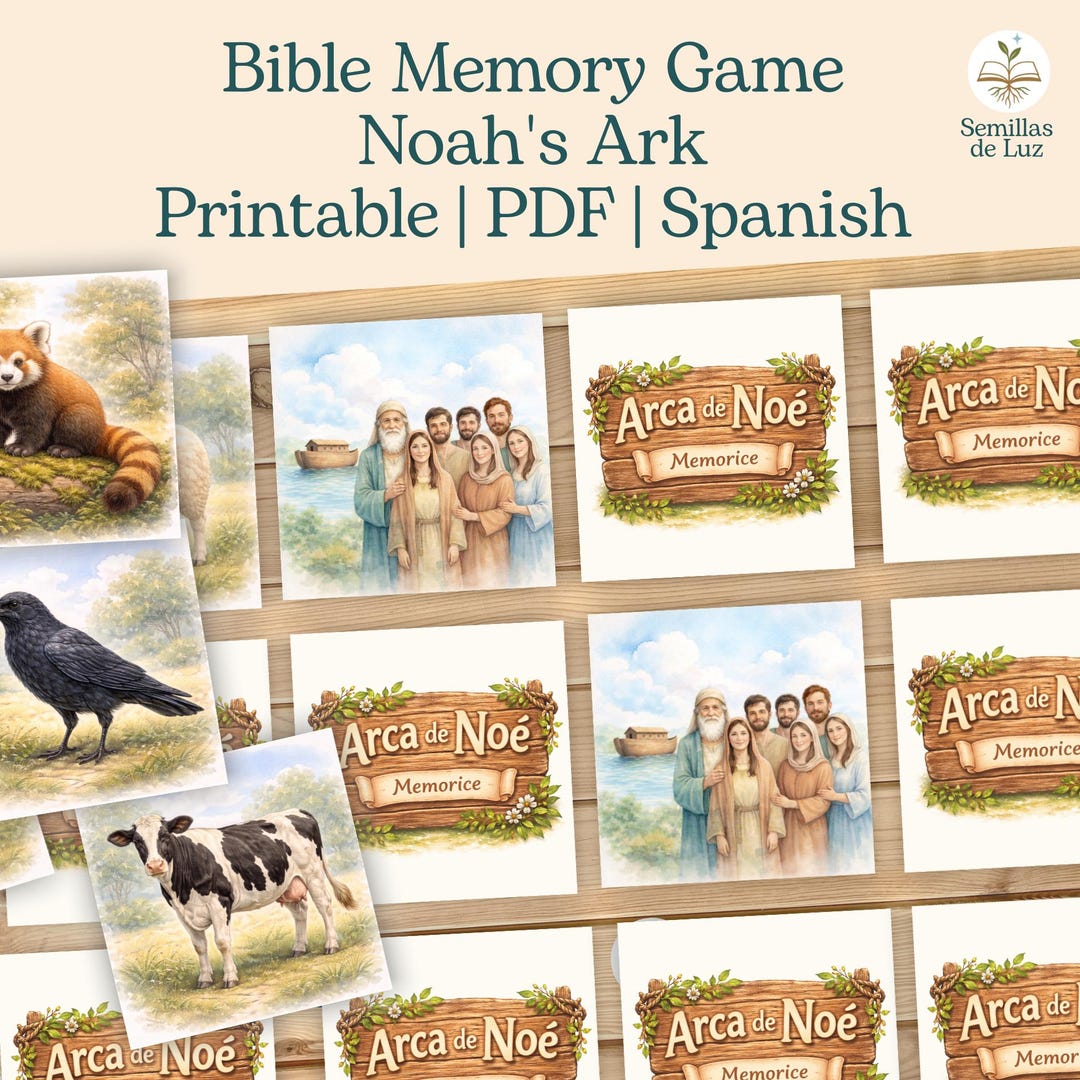 Biblical Memory Game for Families | Bible Stories Memorize |noah's Ark ...