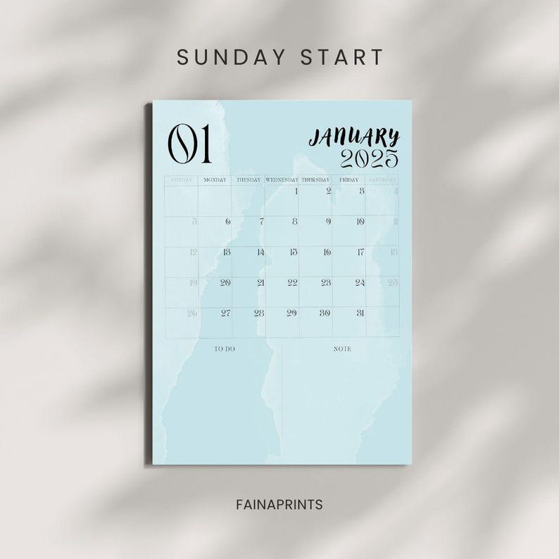 2025 Calendar - A4 Size Wall Calendar, Minimalist Calendar 2025, Yearly ...