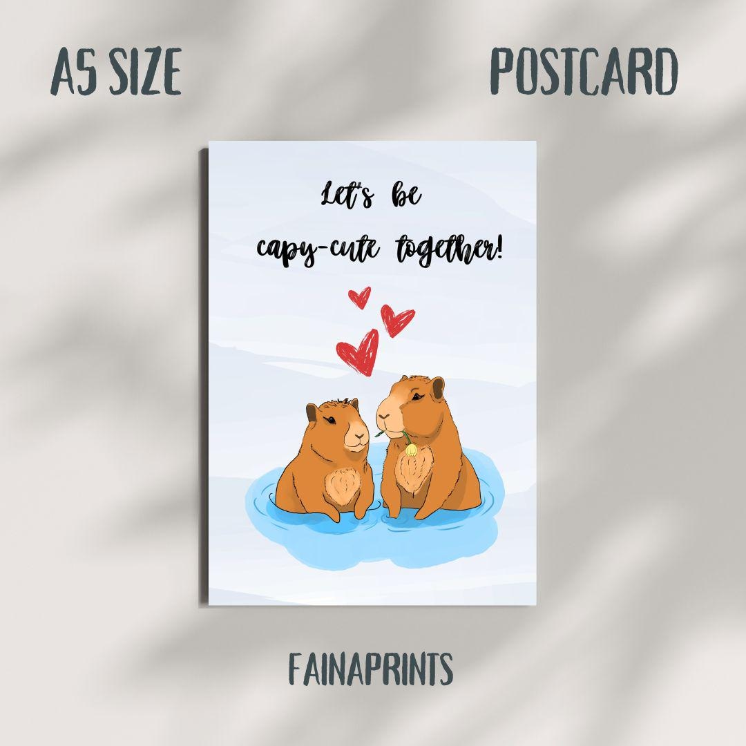 Capibara Valentines Day Card, Capibara Love Card, Digital Love Card ...
