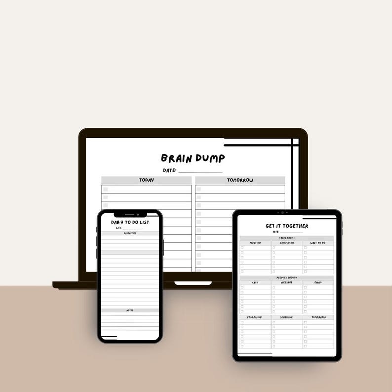 Brain Dump Bundle Planner Printables & to Do List Templates for ...
