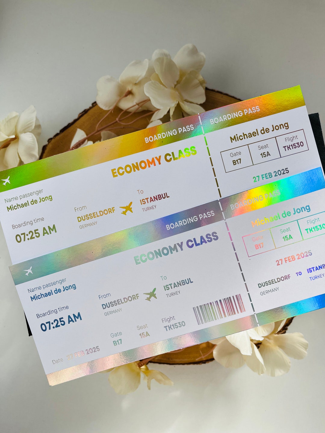 Personalized Flight Ticket | Flight Ticket | Surprise Voucher | Foil ...