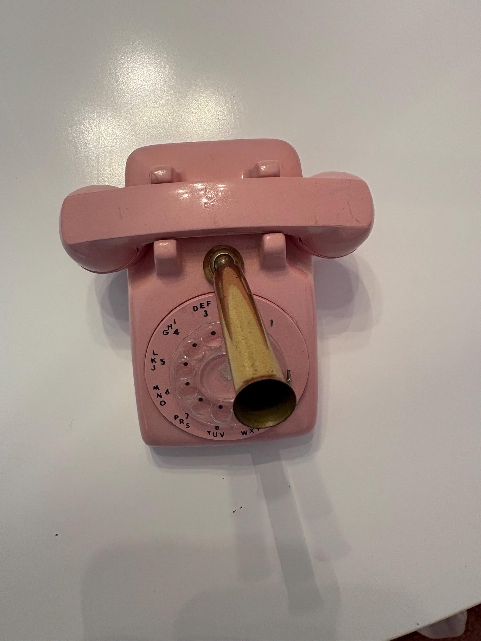 Pink Rotary Phone With Pen Holder Vintage Trinket Cutesy MCM Mid ...