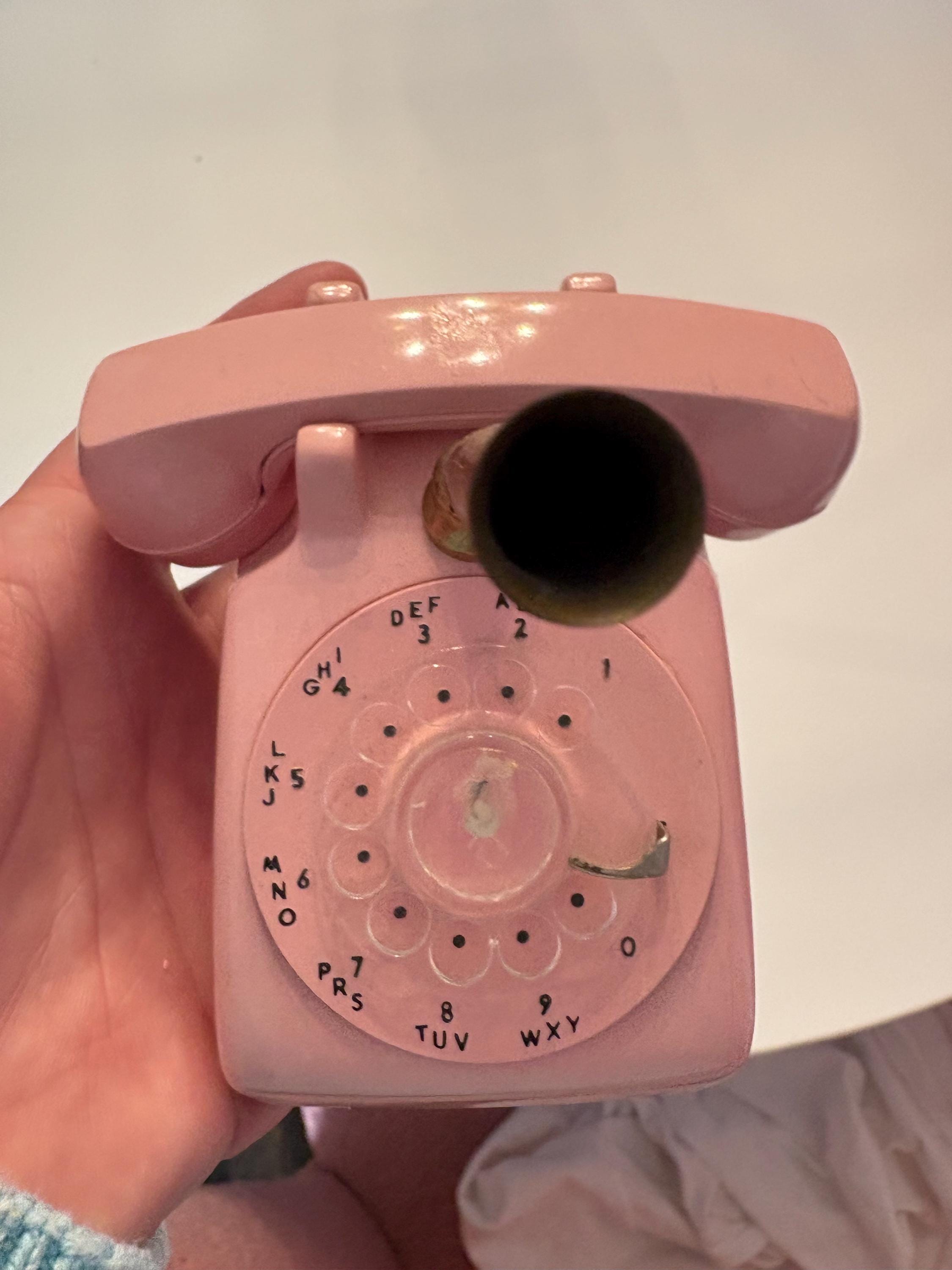 Pink Rotary Phone With Pen Holder Vintage Trinket Cutesy MCM Mid ...