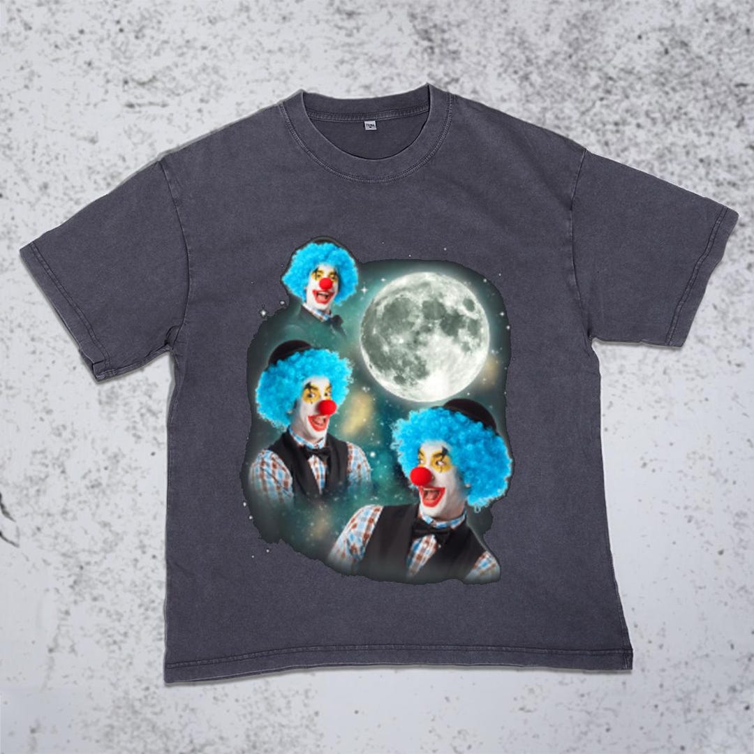 Three Clown Moon 3 Circus Clowns Ugly Cursed Meme T-shirt Oversized ...