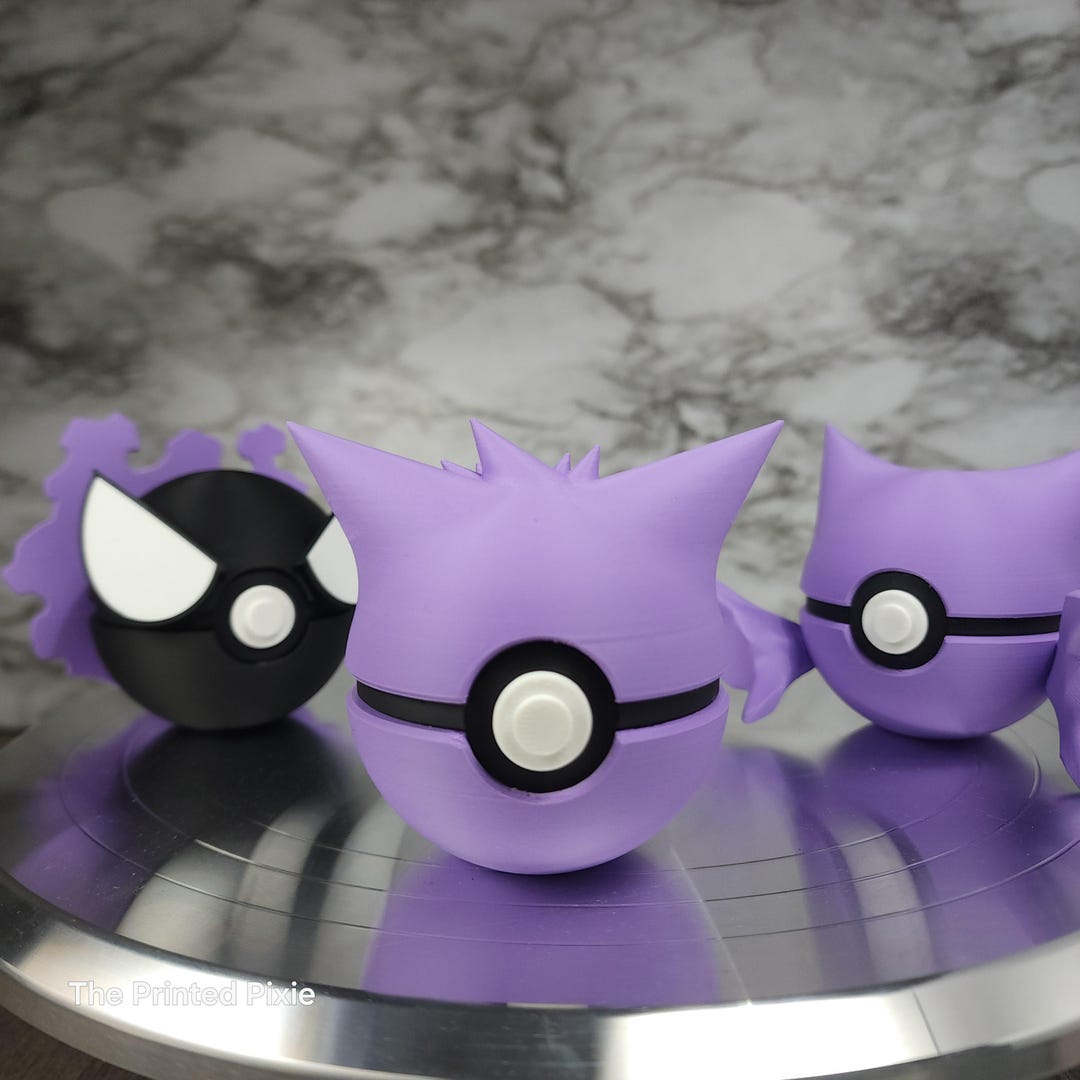 Ghost-type Monster Ball Set | Set of 3 | Gastly Haunter Gengar | Unique ...