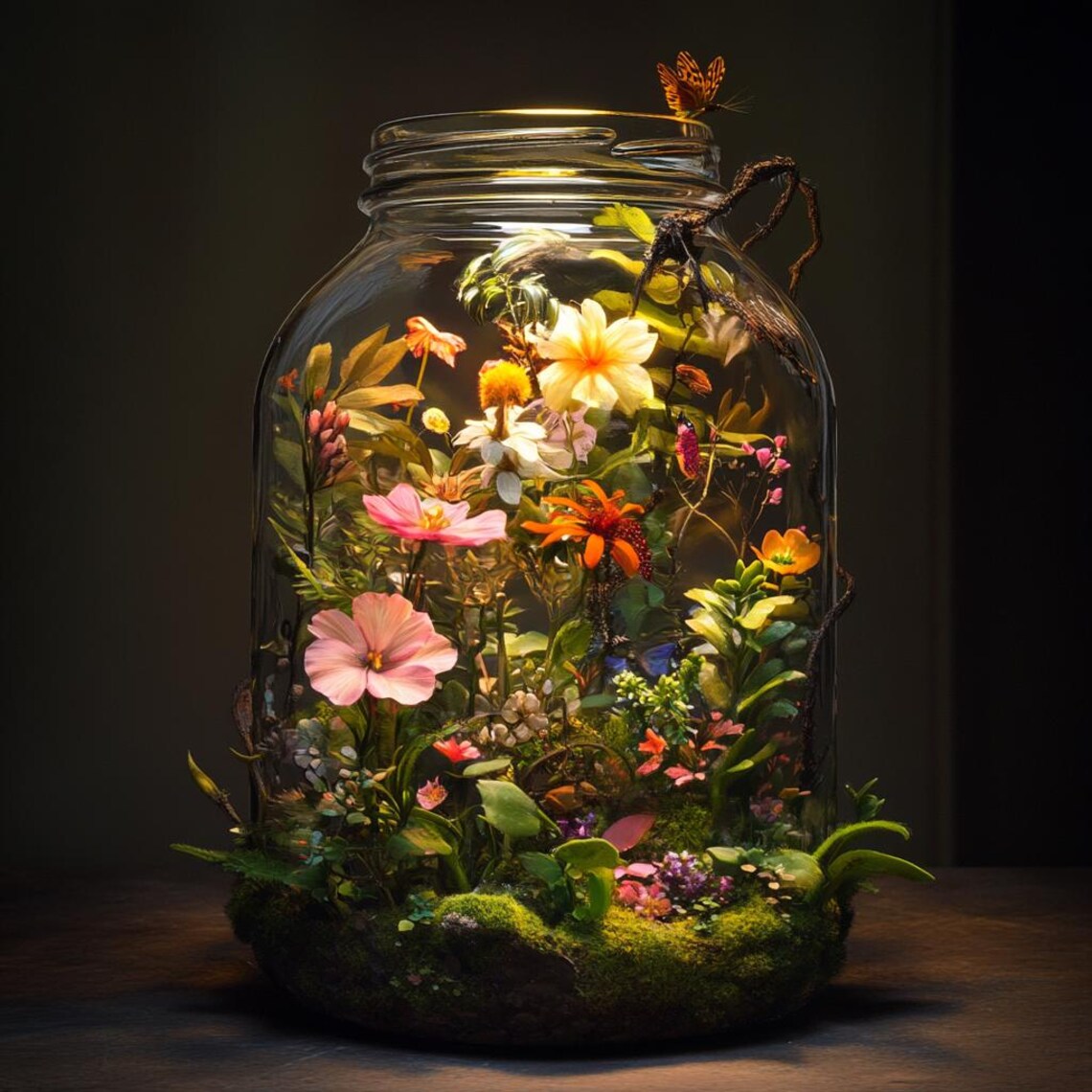 Botanical Garden in a Jar | Surreal Miniature Flower Terrarium Art ...