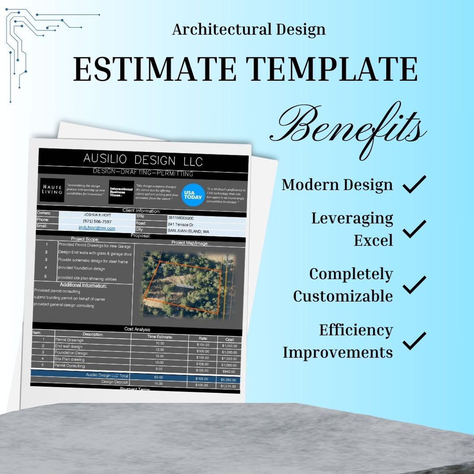 Design Estimate Template (excel) - Etsy