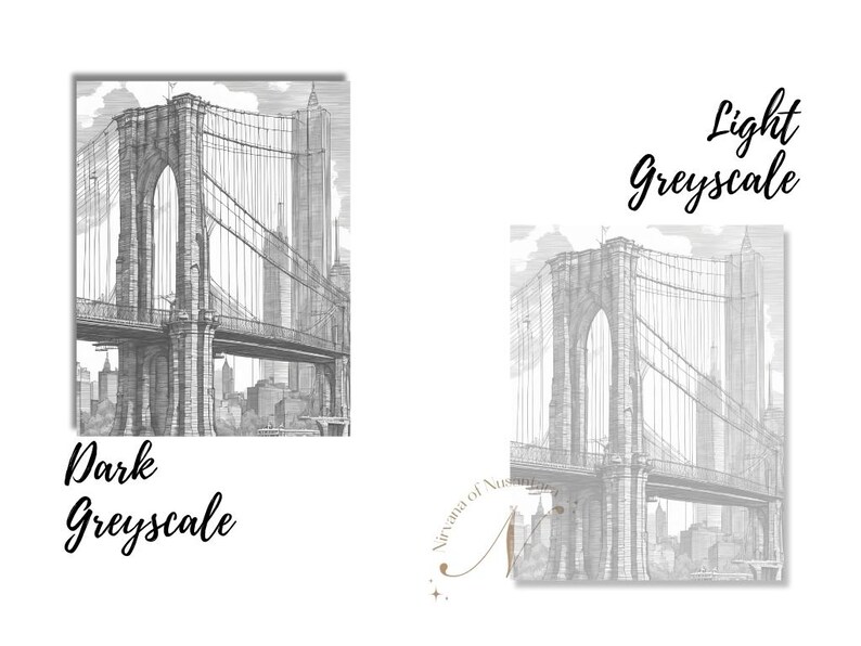 Coloring Page of Three Pack Premium Brooklyn Bridge NYC Art 50% off ...