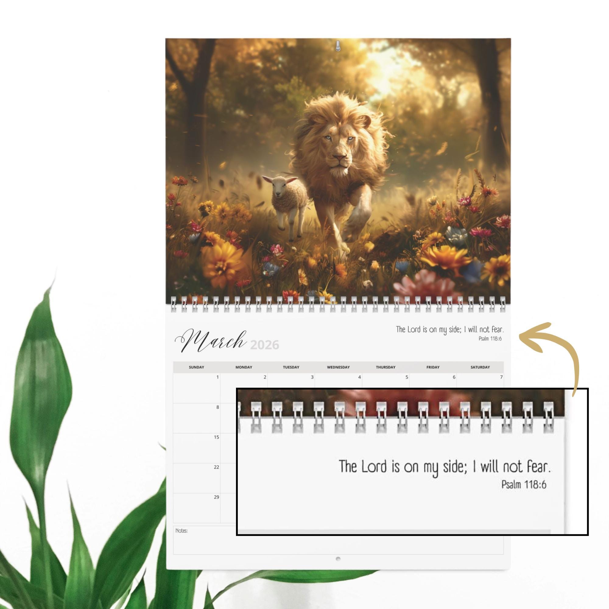 Christian Wall Calendar 2026 Illustrated Bible Verse, Inspirational ...