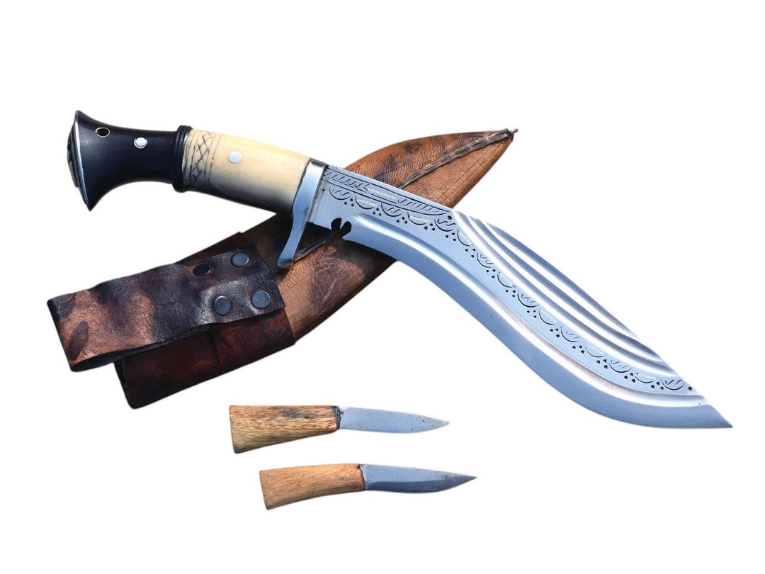 Handmade Nepalese Kukri Gangawala - 10 Inch Inch Water-tempered Blade ...