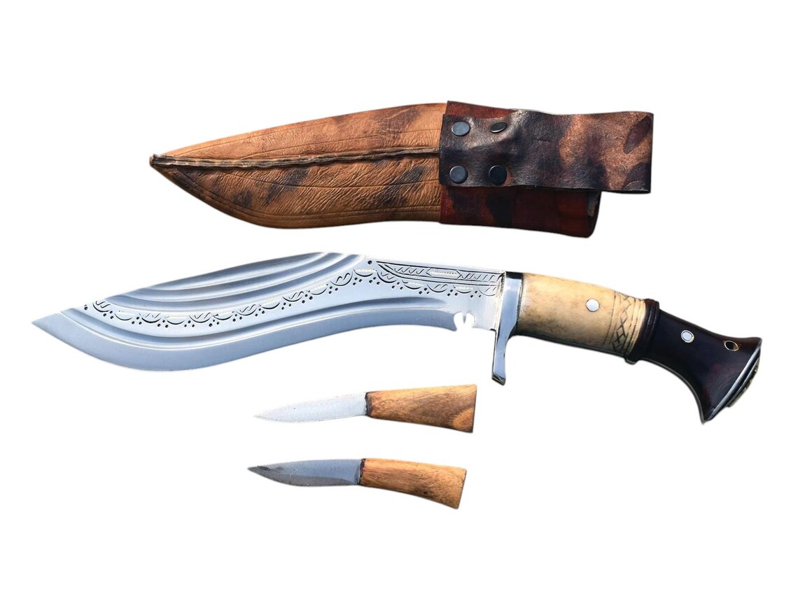 Handmade Nepalese Kukri Gangawala - 10 Inch Inch Water-tempered Blade ...