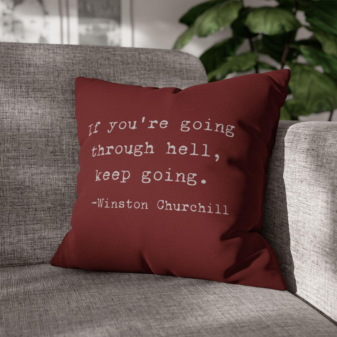 Winston Churchill Quote Pillowcase | Square Pillow Cover, Typewriter ...