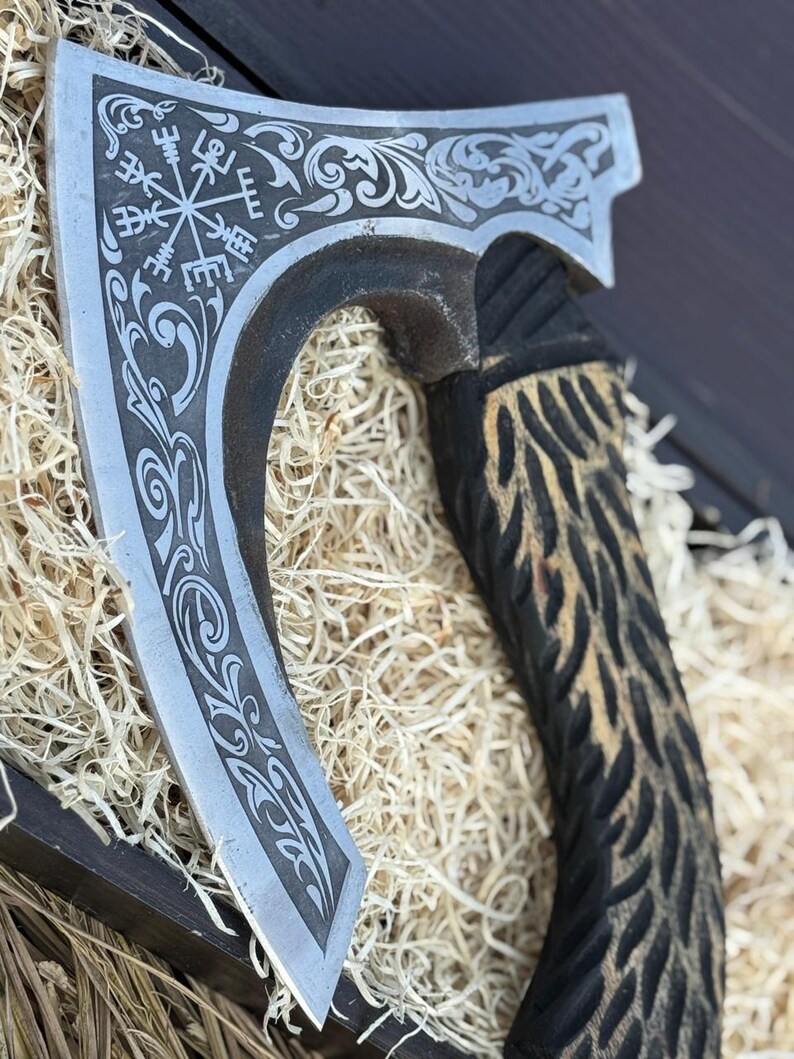 Pizza Cutter Axe Unique Viking Style Black Wood Handle for Camping or ...
