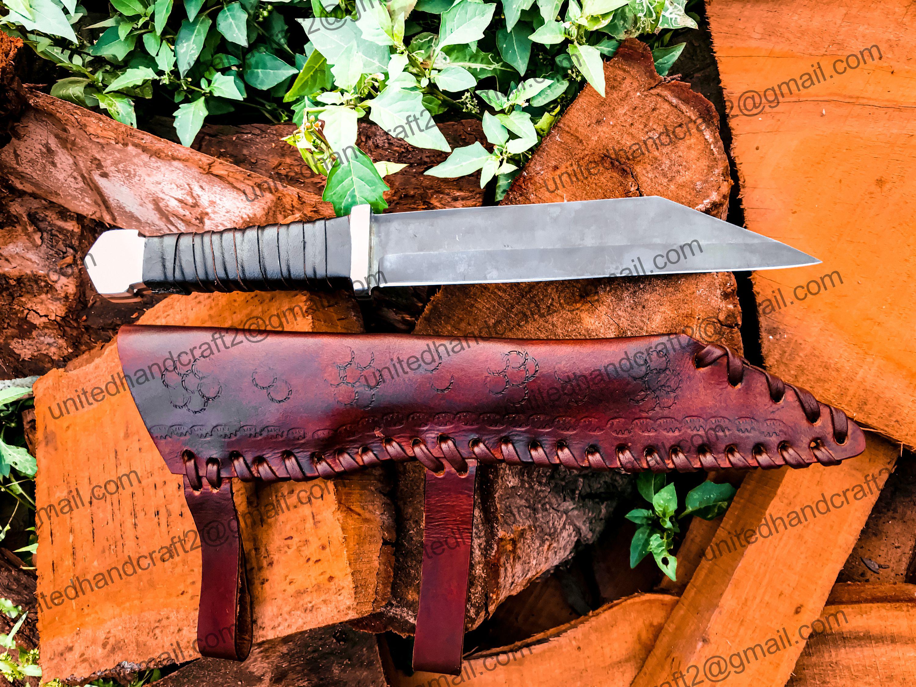 Custom Viking Seax Knife Forged High Carbon Steel Hunting Knife With ...