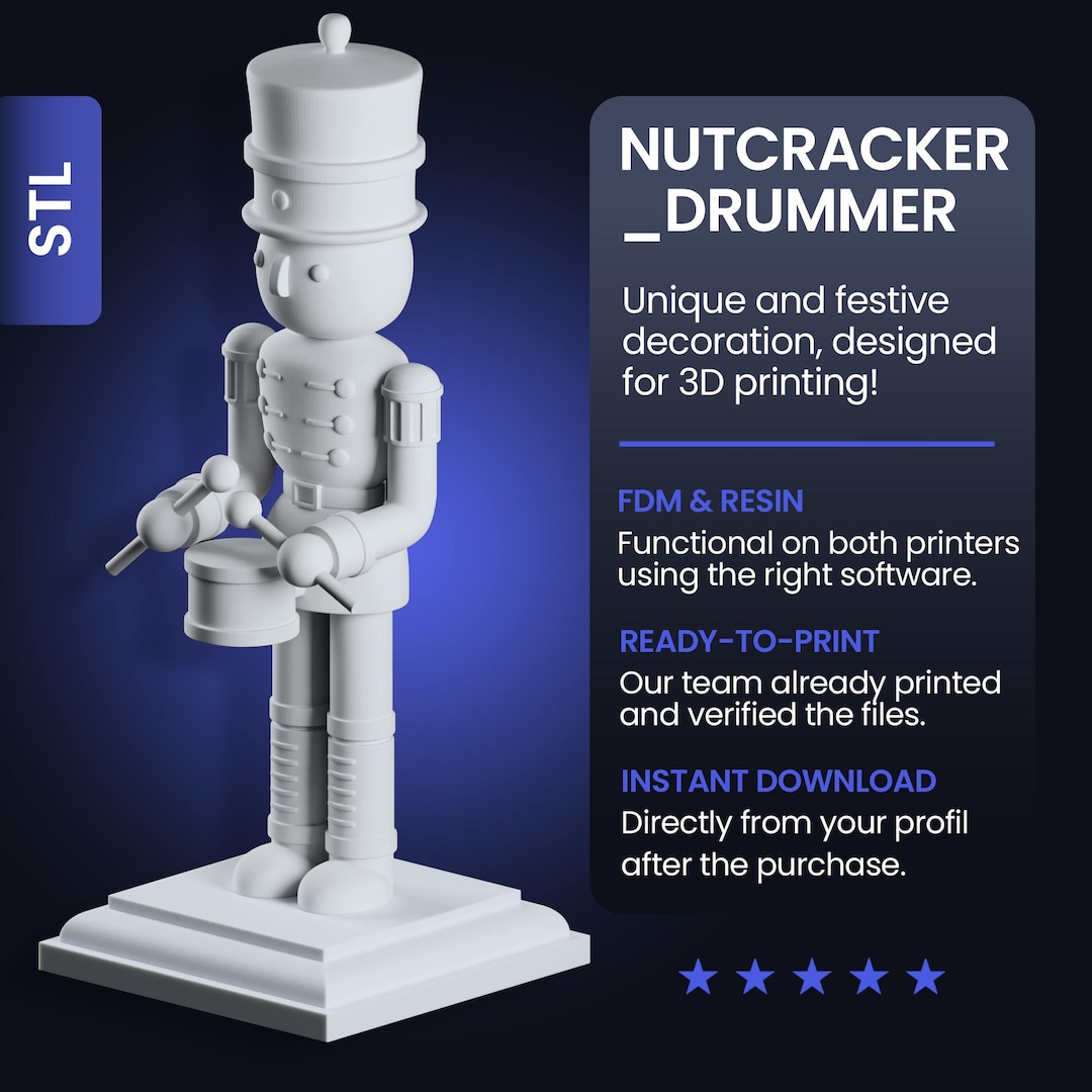 Nutcracker DRUMMER – STL for 3D Printing! - Etsy