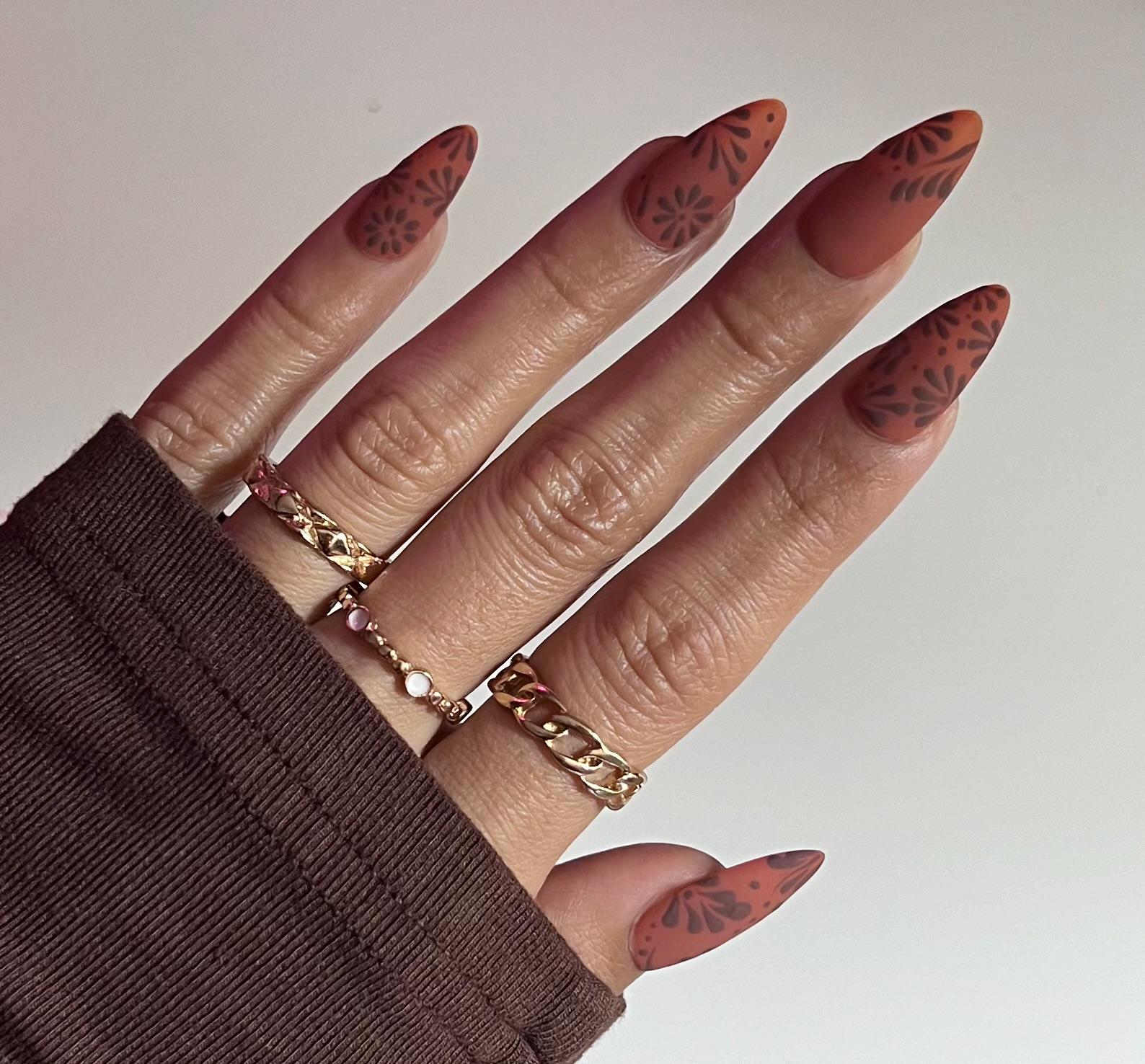 Cazuela De Barro, Mexican Press on Nails, Talavera Nails, Handmade ...