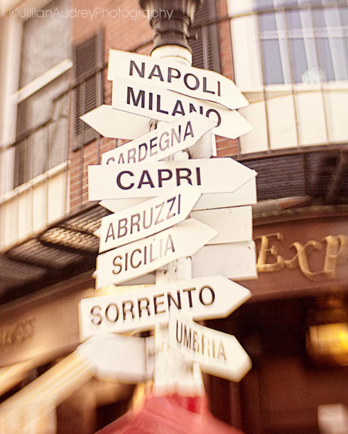 Italy City Signs Photograph, Street Signs, Boston Photography, Map ...