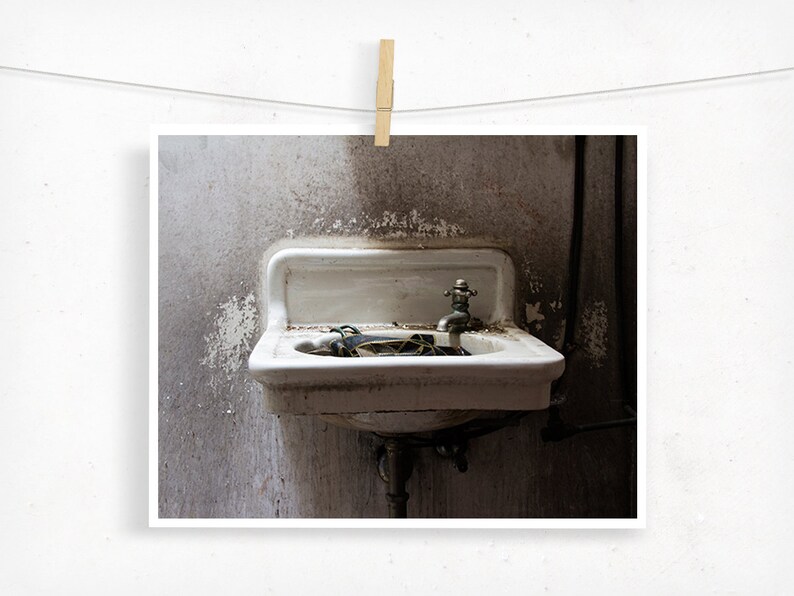 Sink Photograph, Bathroom Decor, Bathroom Art, Abandoned Photography ...